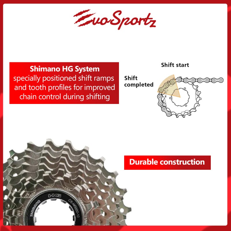 Shimano GRX CS-HG500 10 Speed Cassette | EvoSportz Singapore