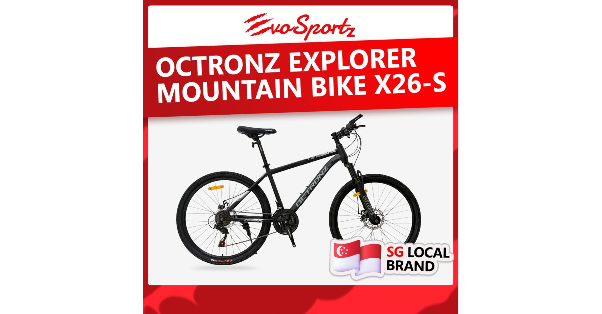 Octronz eXplorer Mountain Bike (X26-S Black-Grey) | EvoSportz Singapore