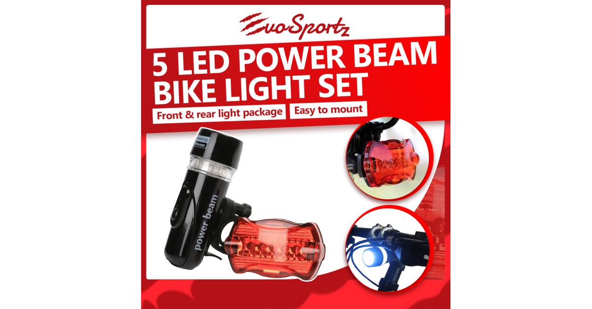 5 LED Power Beam Bike Light Set | EvoSportz Singapore